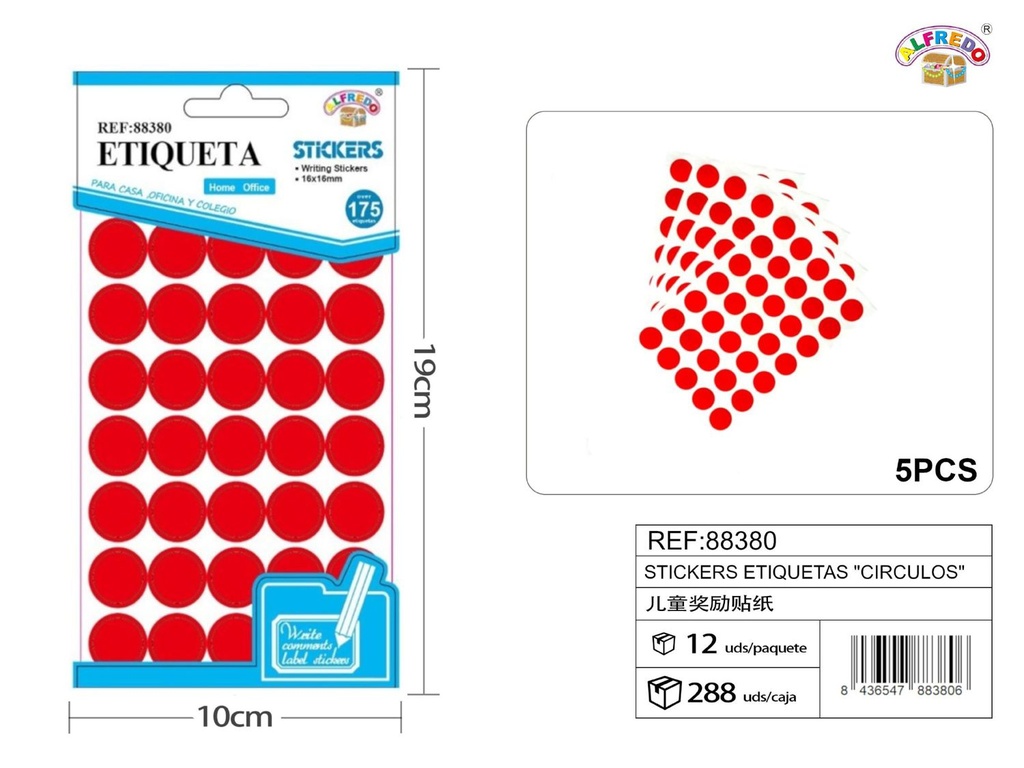 Stickers de etiquetas "Círculos" 10X19 cm - Etiquetas de oficina ...